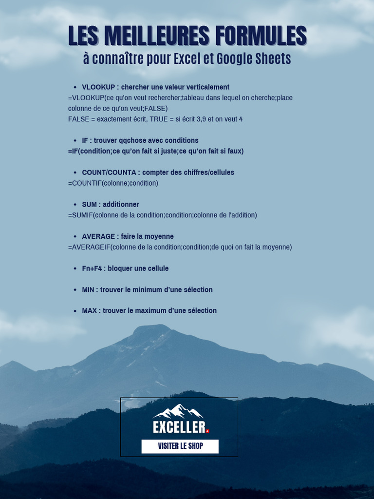 Formules Excel Essentielles à Connaître | PDF | Méthodes et références ...