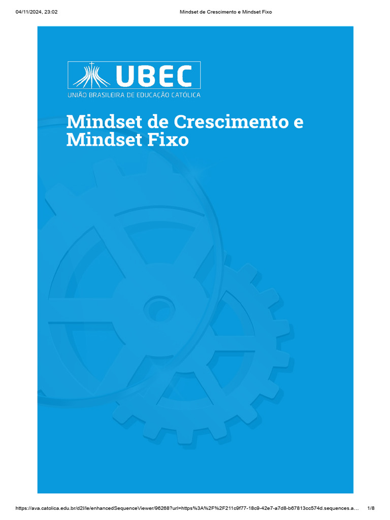 1.4 Mindset de Crescimento e Mindset Fixo | PDF | Aprendizado ...