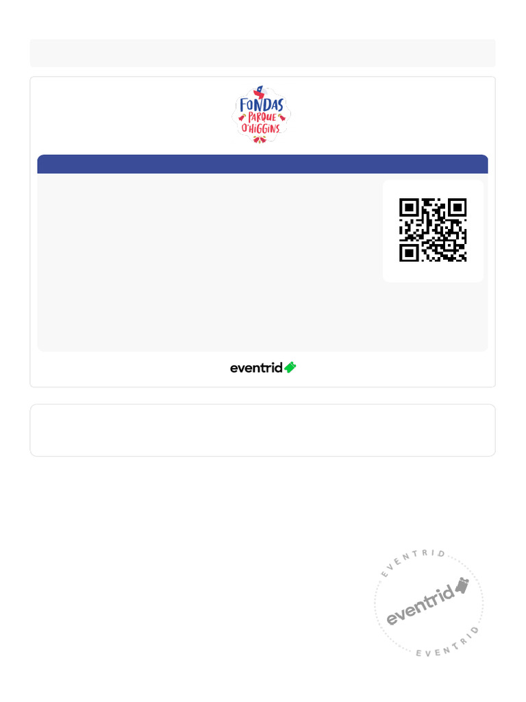 E-ticket Fondas Parque O'Higgins 2024 | PDF
