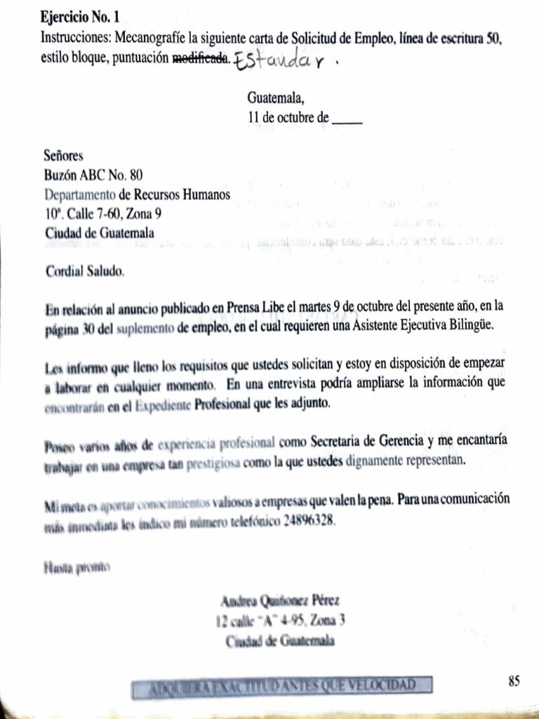 Carta Estilo Bloque | PDF