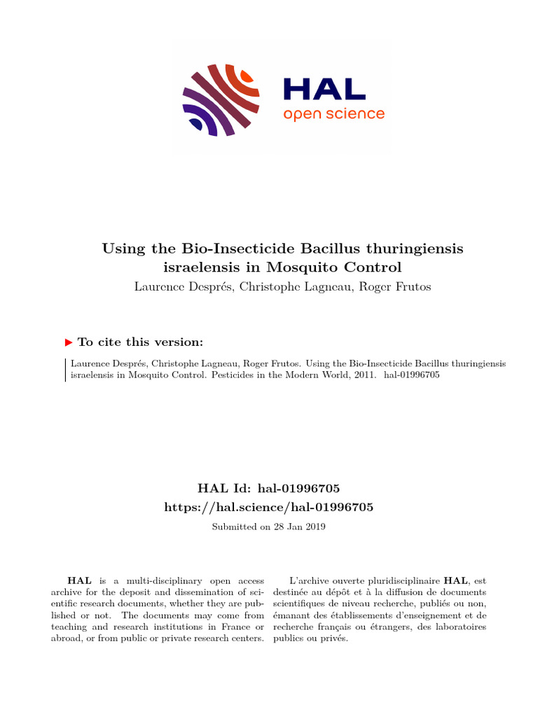 InTech-Using The Bio Insecticide Bacillus Thuringiensis Israelensis in ...
