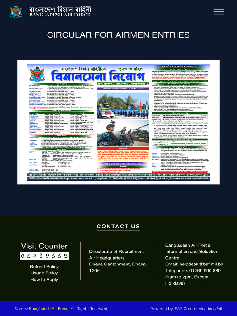 BAF Recruitment Portal Circular | PDF