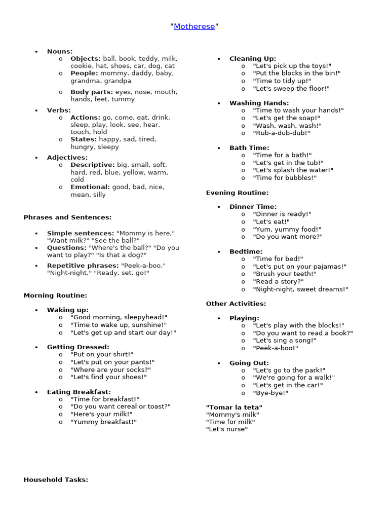 Motherese | PDF | Language Mechanics | Linguistic Typology