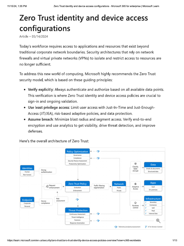 Zero Trust Identity and Device Access Configurations | PDF