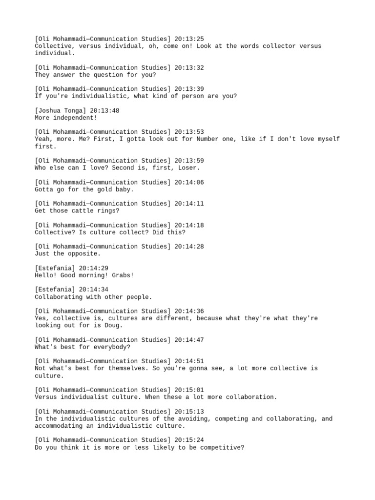 Individual vs. Collective Cultures | PDF | Communication