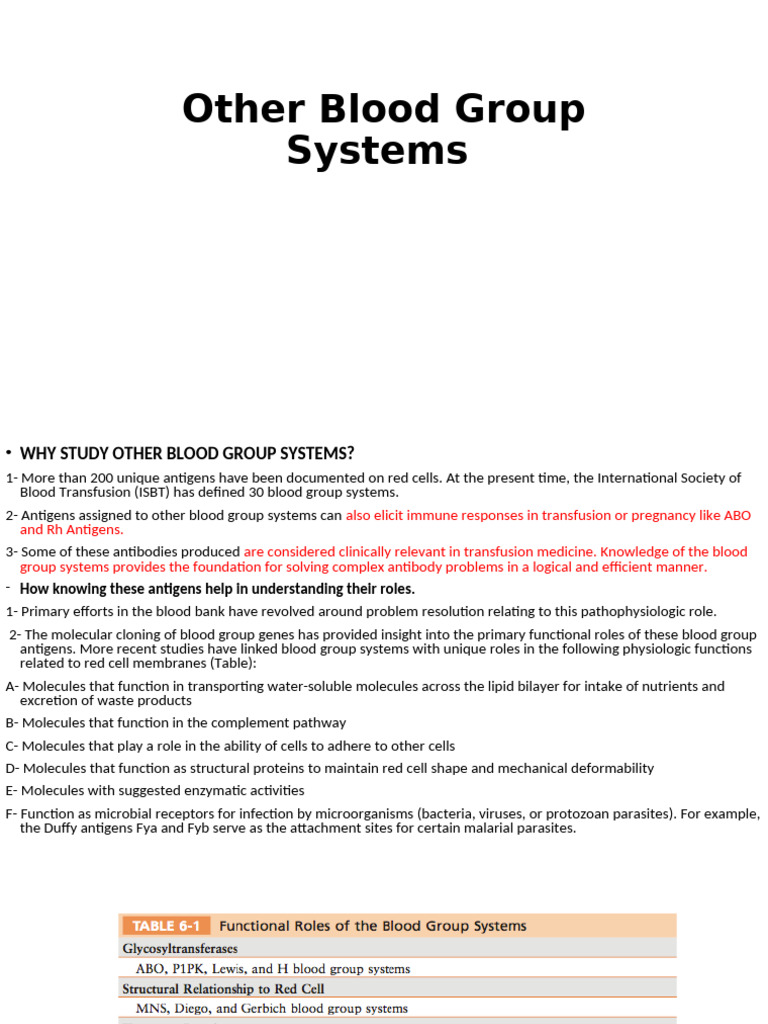 Ch 6 Other Blood Group Systems | PDF | Blood Type | Antibody