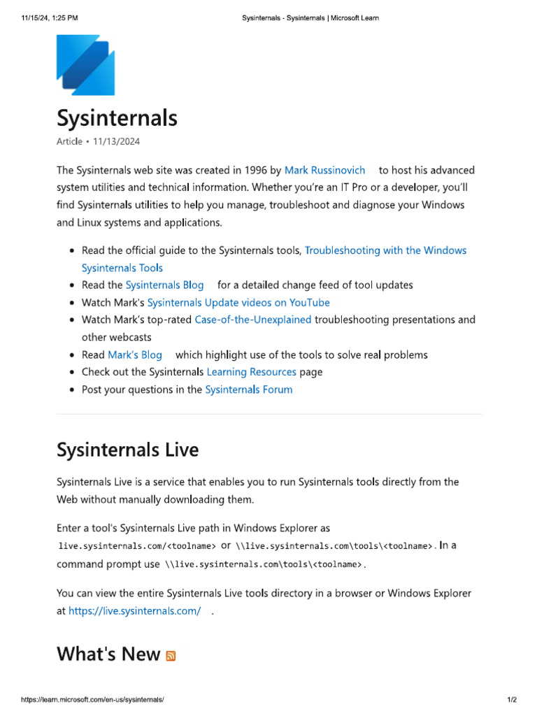 sysinternals | PDF