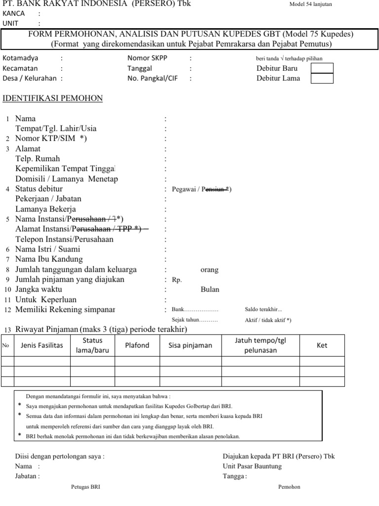 Form An Pinjaman | PDF | Pengelolaan Keuangan & Uang