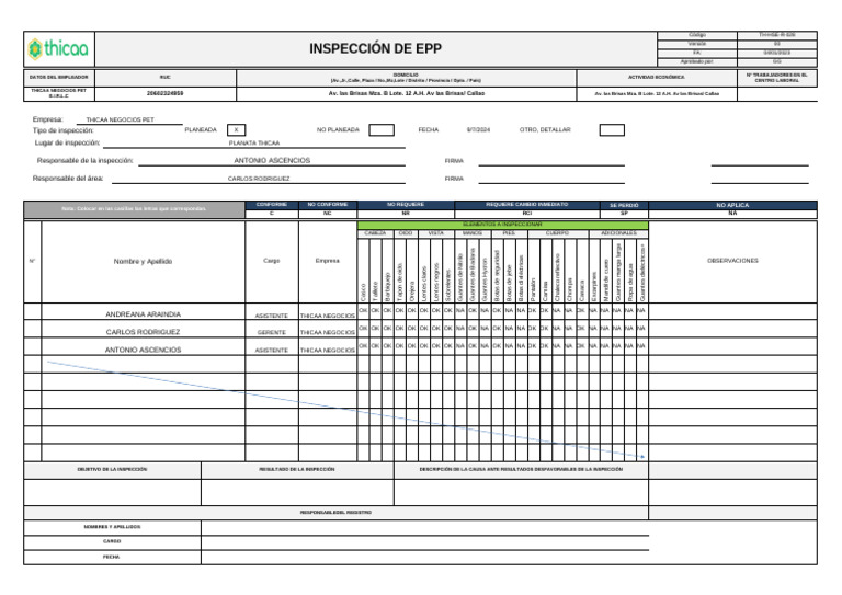 BP-HSE-R-028 Inspección de EPP S 2 | PDF | Moda | Ropa