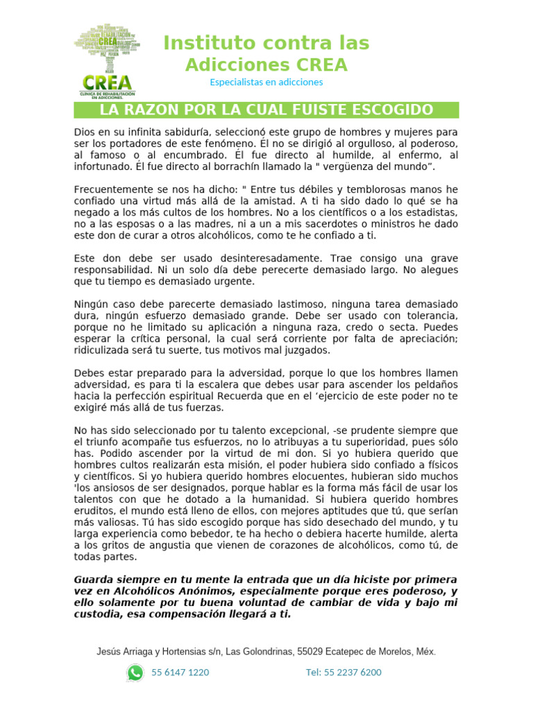 La Razon Por La Cual Fuiste Escogido | PDF