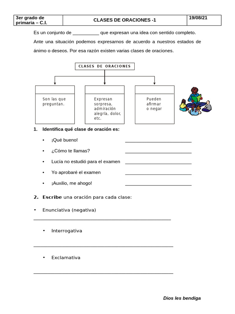 Clases de Oraciones - 1 3a-Ci | PDF