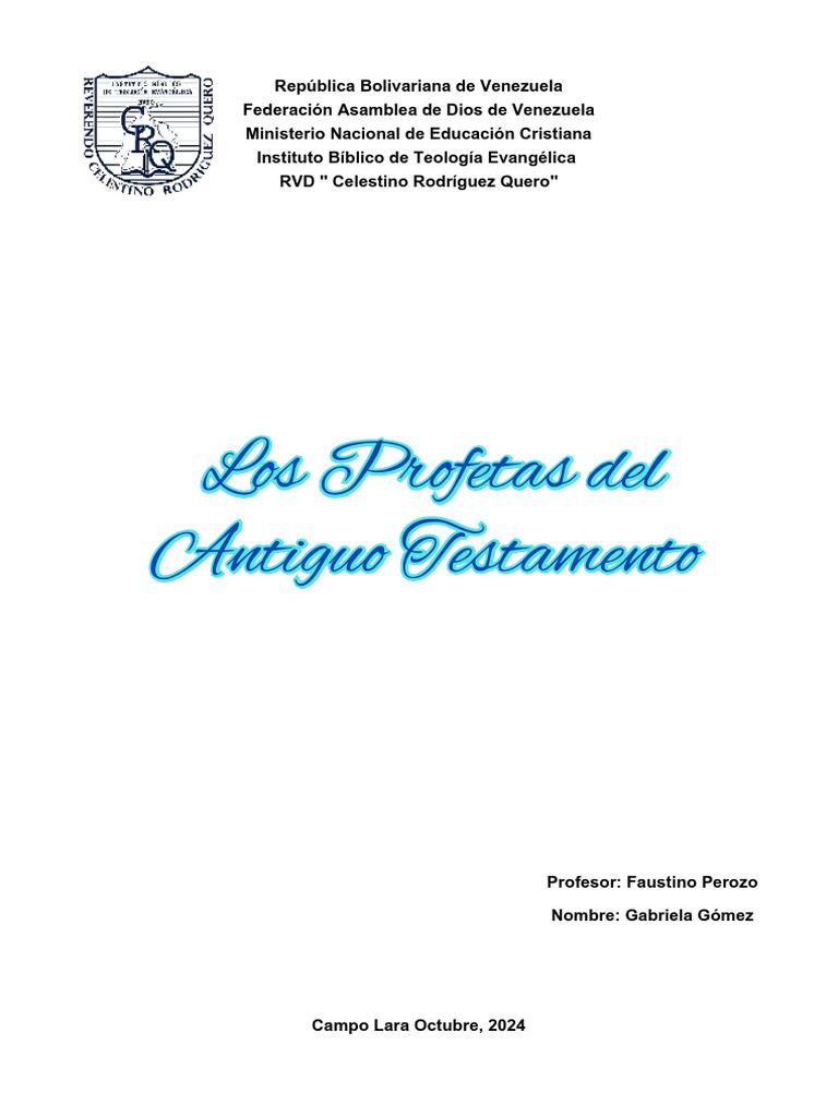Profetas del Antiguo Testamento: Isaías, Jeremías y Ezequiel | PDF ...