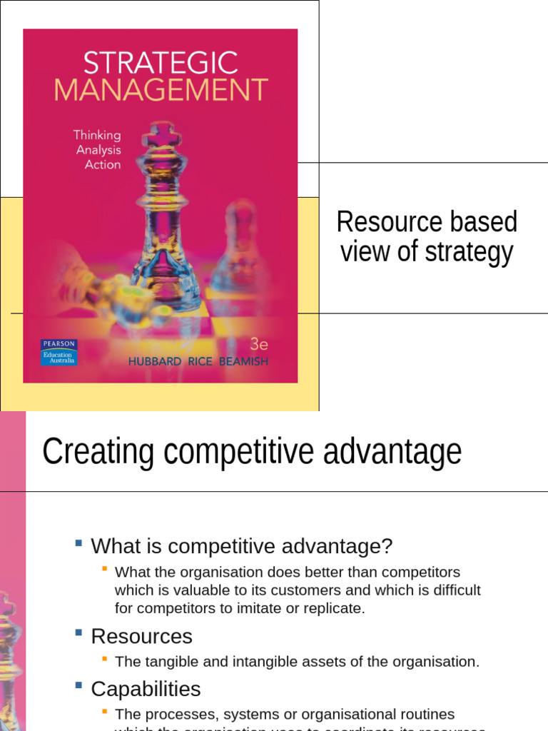 Resource Based View Of Strategy Pdf Strategic Management