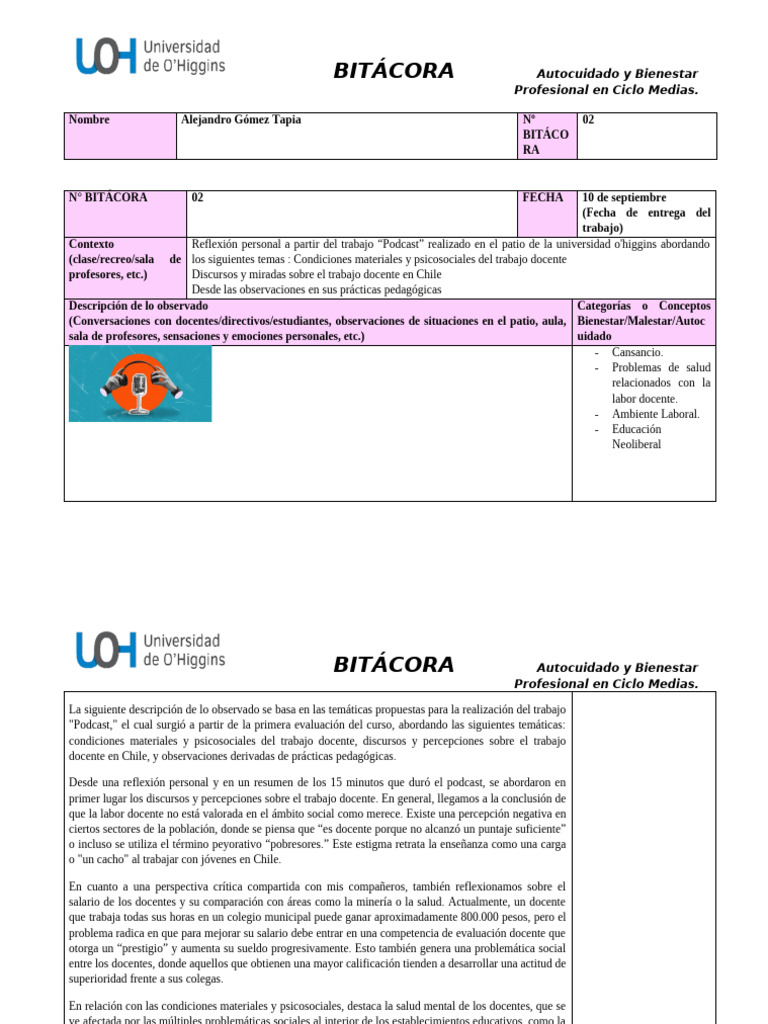 Bitácora 2 | PDF | Maestros | Enseñando