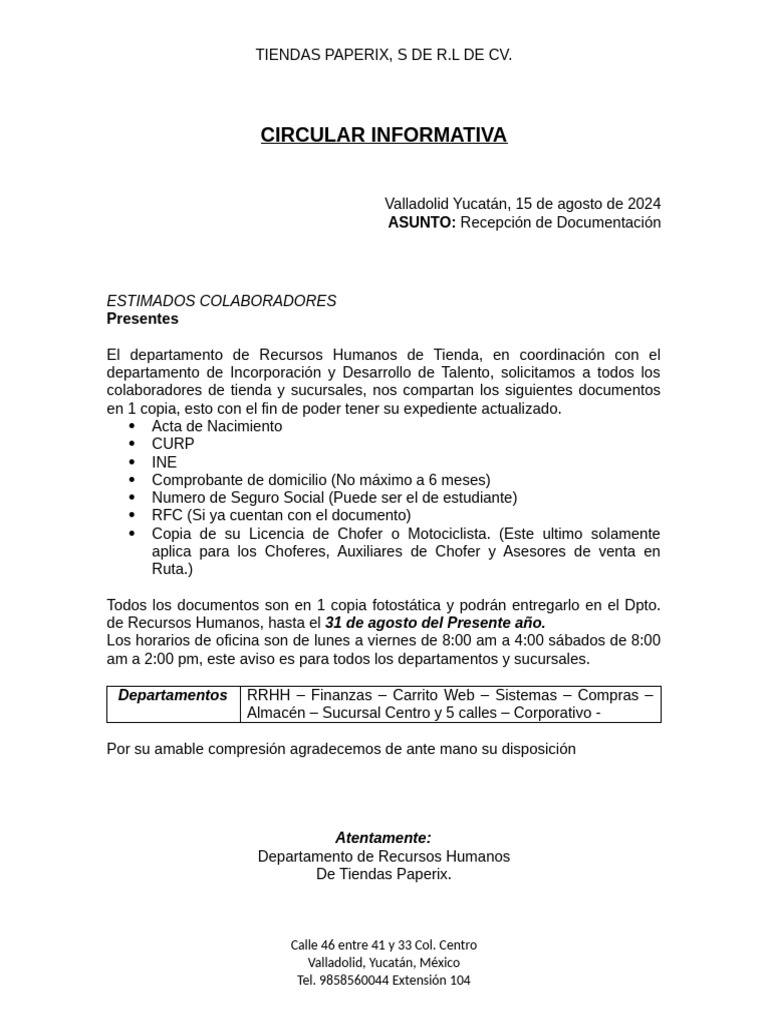 Circular Informativa | PDF | Crecimiento personal y profesional
