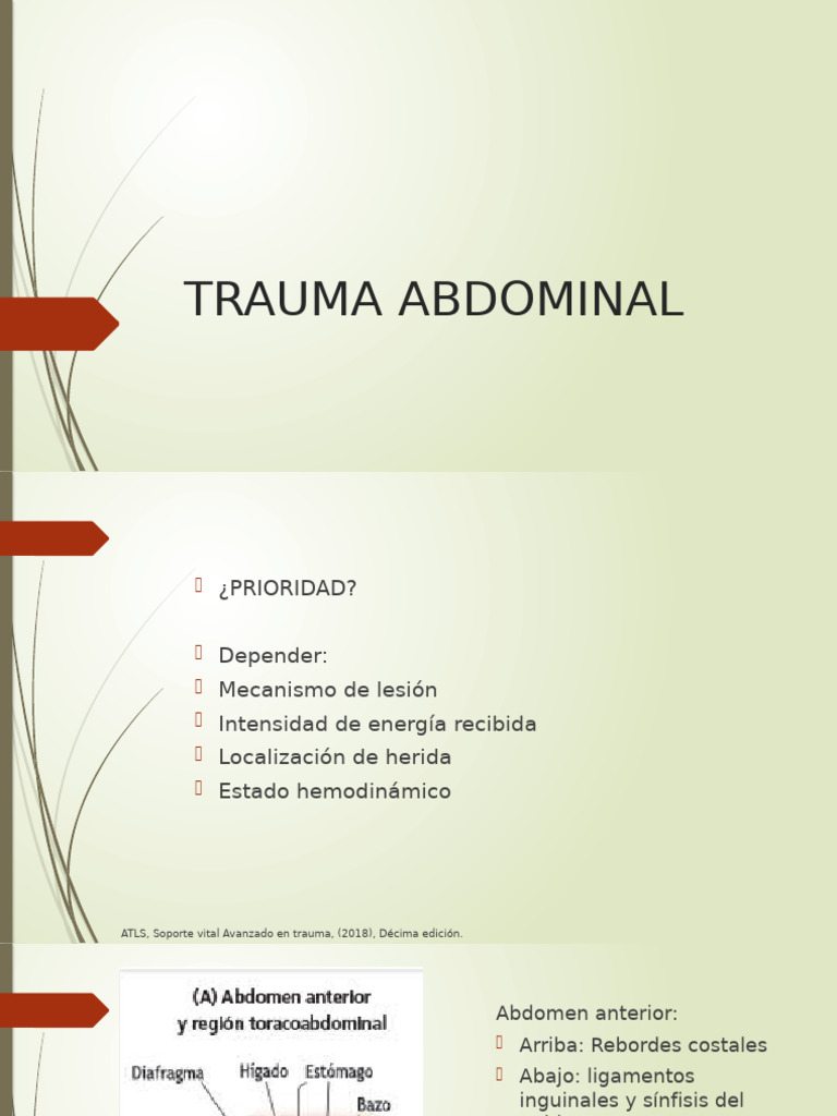 Trauma Abdomen Atls | PDF | Emergencias Médicas | Medicina CLINICA