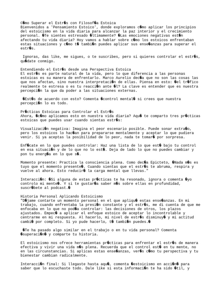 Cómo Superar El Estrés Con Filosofía Estoica | PDF | Estoicismo | Sicología