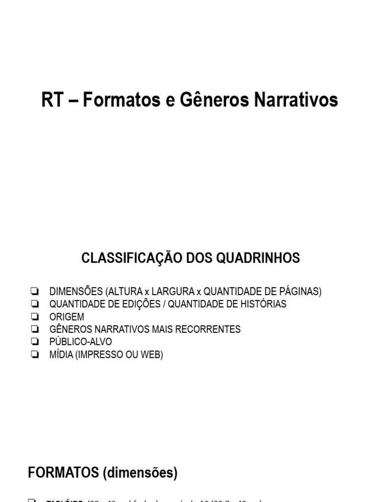 02 RT - Formatos e Gêneros Narrativos | PDF | Narrativa | Poesia
