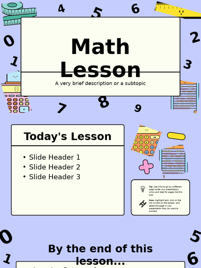 Math Education Presentation Skeleton in A Purple White Black Lined ...