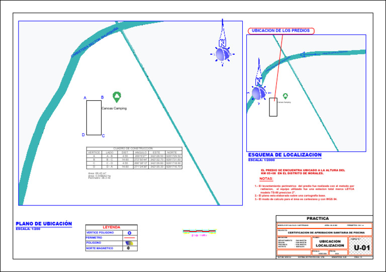 PLANTILLA Plano Ubicación y Perimetrico A 4 | PDF | Tecnología geográfica | Geodesia