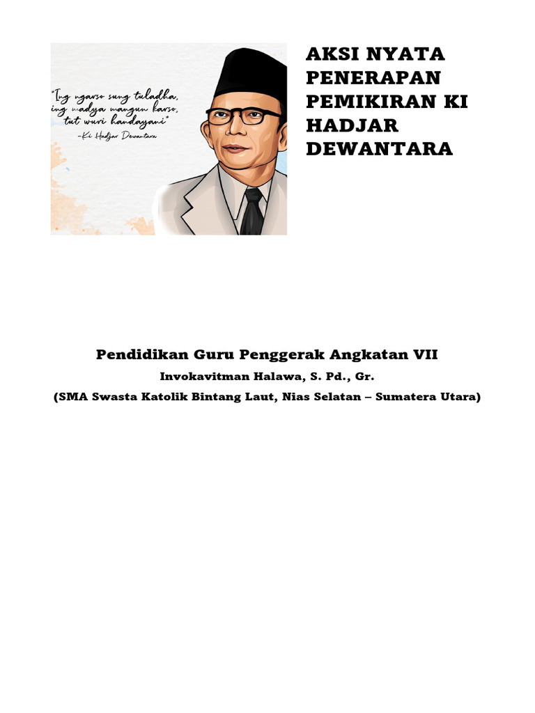 Jurnal Refleksi Modul 1.1 - Aksi Nyata Penerapan Pemikiran Ki Hadjar Dewantara | PDF