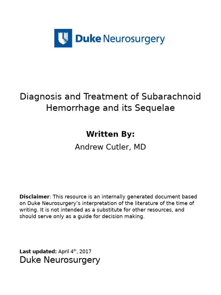 Management of Aneurysmal SAH | PDF | Interventional Radiology | Ct Scan