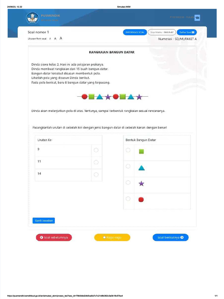 PDF Contoh Soal Numerasi Anbk SD 2023 - Compress | PDF
