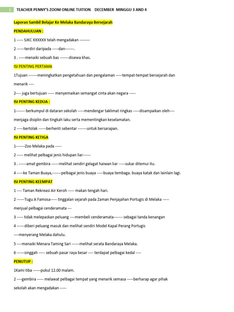 BM Karangan December Minggu 3 & 4 | PDF