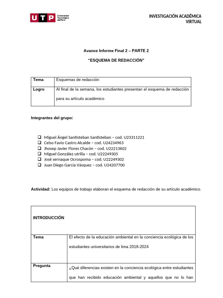 Esquemas de Redacción Académica Ecológica | PDF | Sustentabilidad | Entorno natural