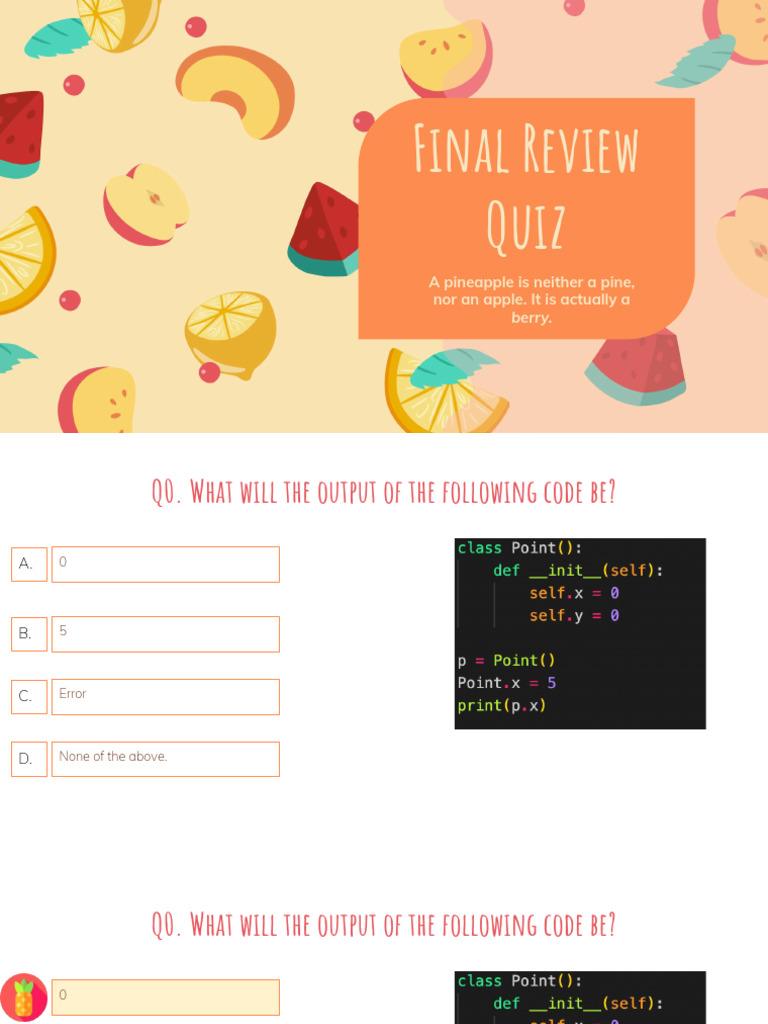Final Quiz | PDF | Computer Programming | Computing Final Quiz | PDF | Computer Programming | Computing