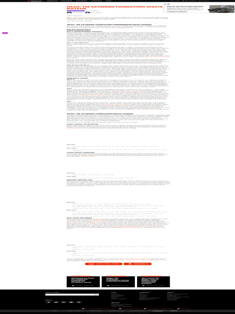 MTG Rule Updates for Players | PDF | Wizards Of The Coast | Wizards Of ...