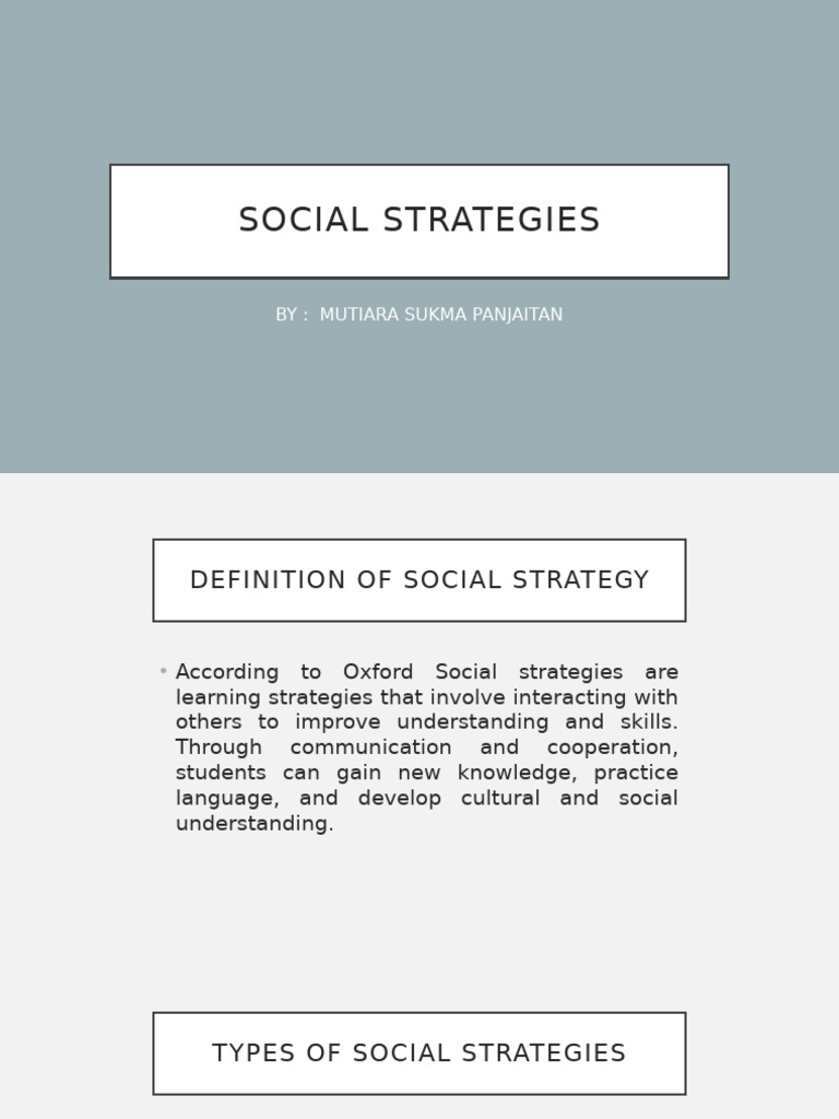 Social Strategies | PDF