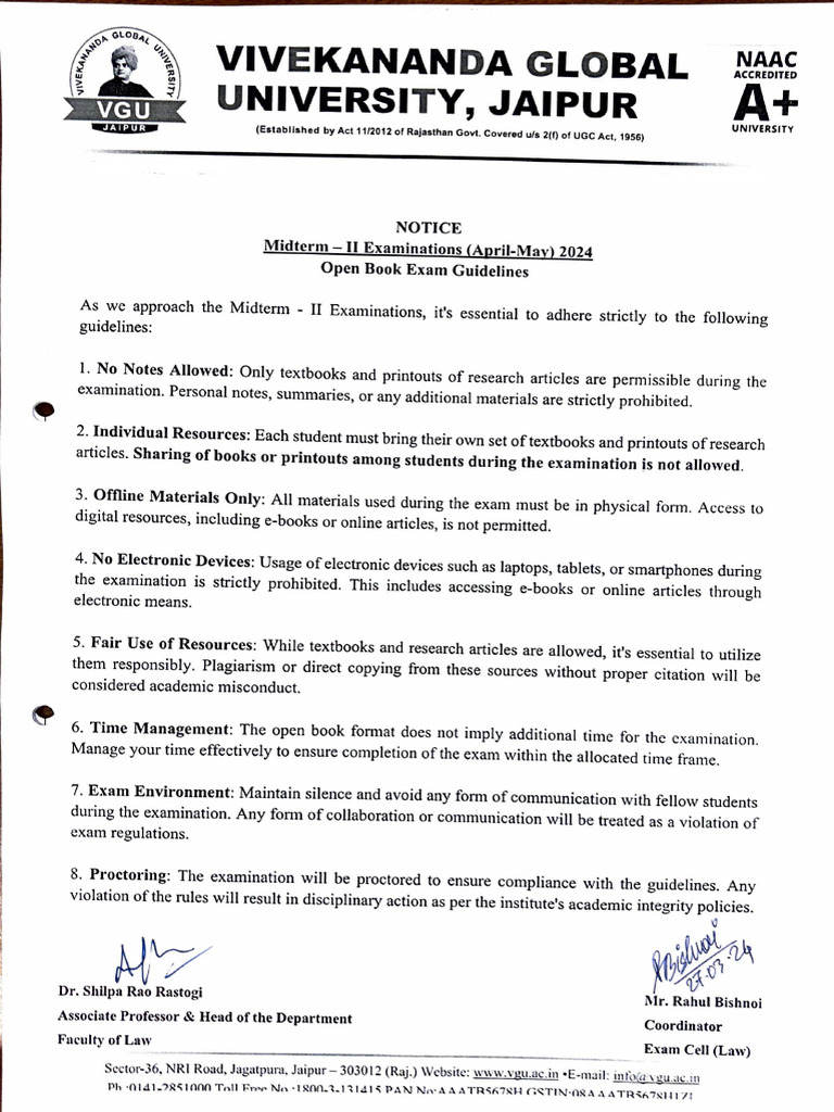 Open Book Exam Guidelines-1 | PDF | Academia