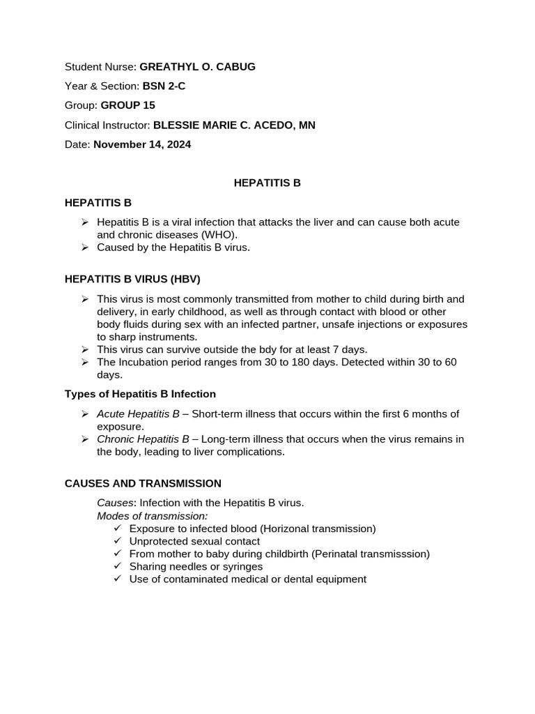 Hepatitis B Greata Pdf Hepatitis Hepatitis B