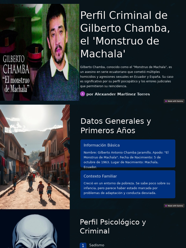 Perfil Criminal de Gilberto Chamba El Monstruo de Machala | PDF ...