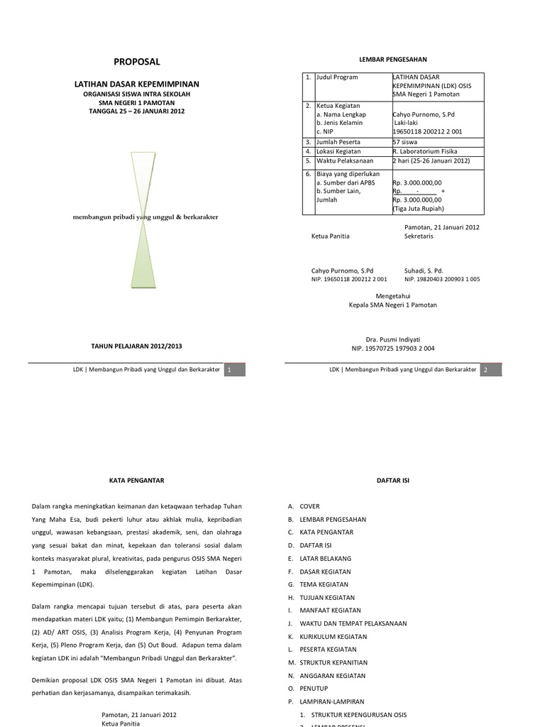 Proposal LDK OSIS SMA dan SMP | PDF