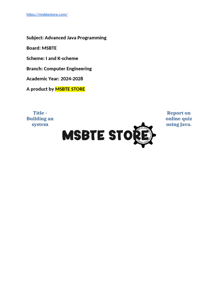 AJP Report On Online Quiz System 5th Sem Third - AJP Micro Project | PDF | Software Development ...