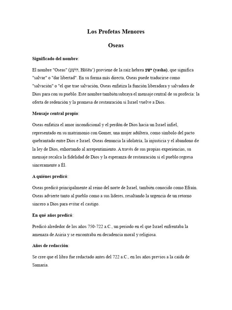 Profetas Menores Mensajes Y Contextos Pdf Jonás Contenido Bíblico