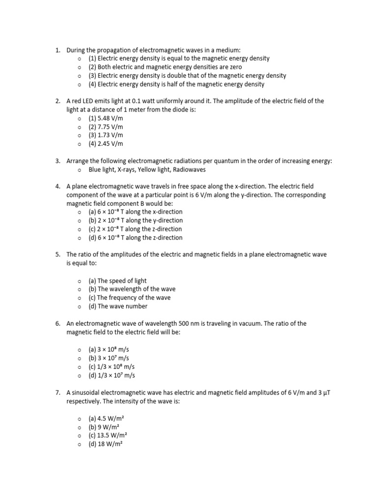 Electromagnetic Wave Properties and Behavior | PDF | Waves ...