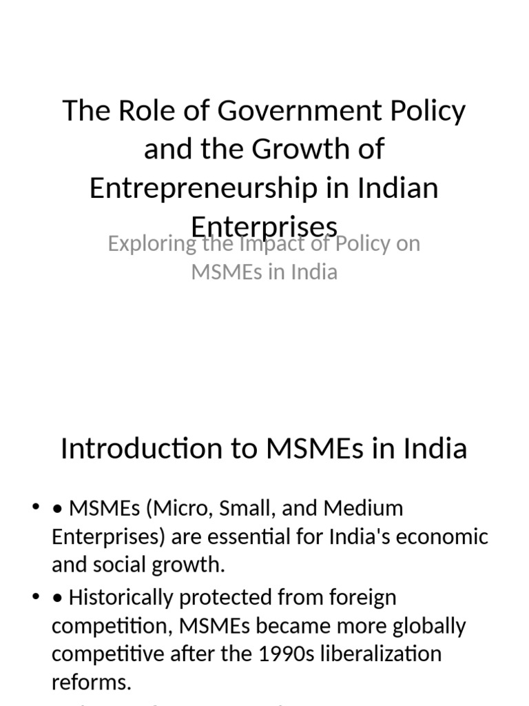 MSME India Presentation | PDF