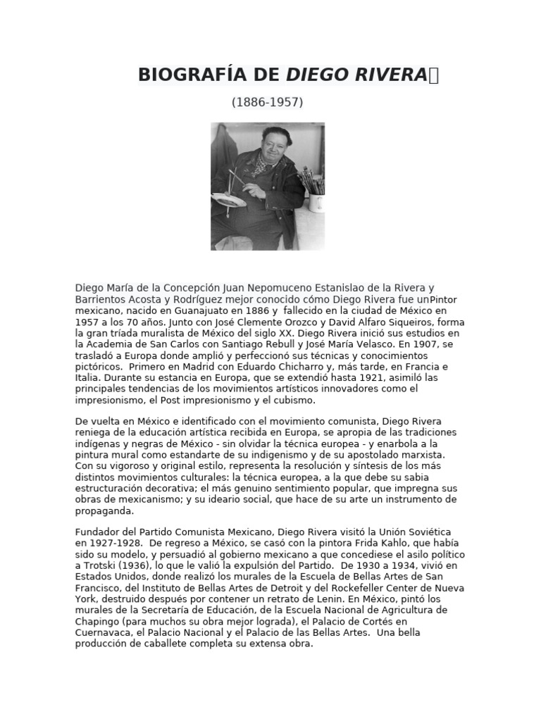 Diego Rivera: Muralista Mexicano Revolucionario | PDF