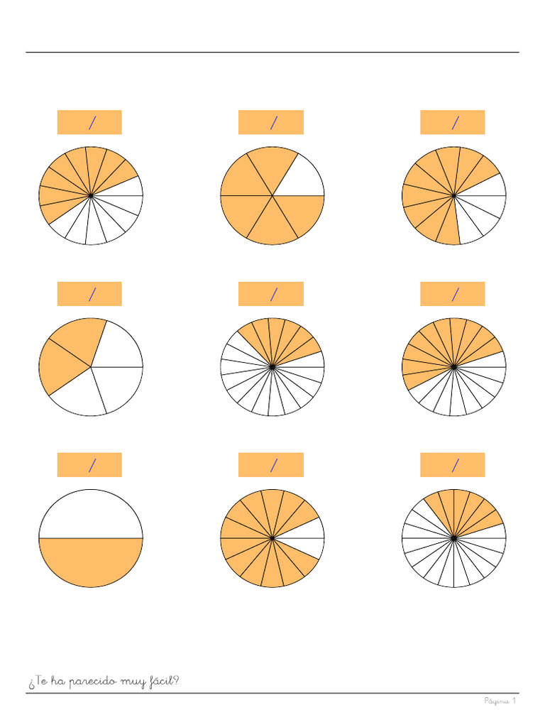 Fracciones Círculo | PDF