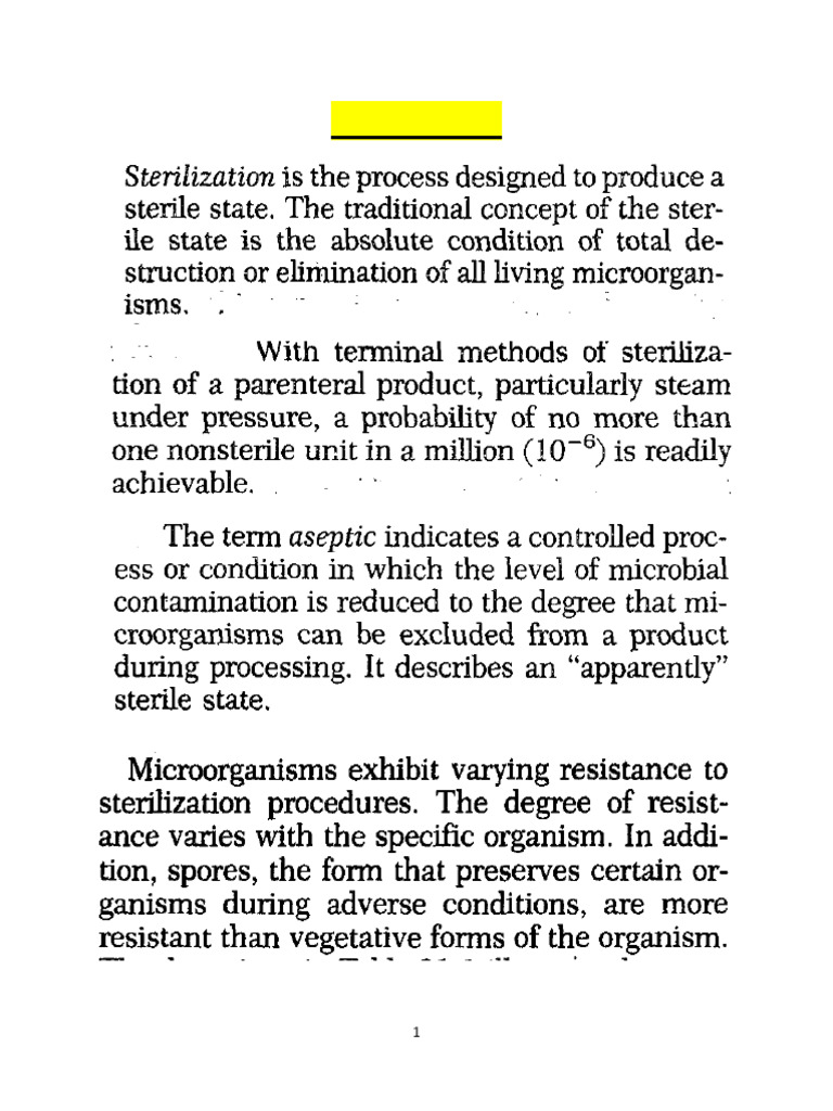 Sterilization Chapter | PDF