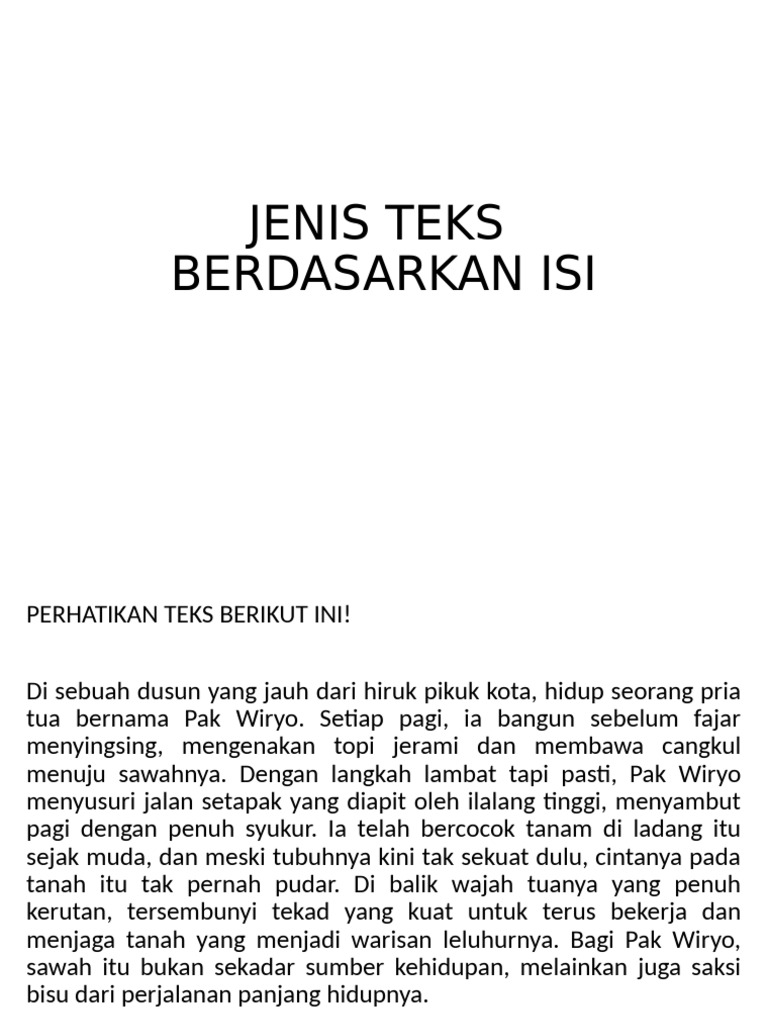 Jenis-Jenis Teks Berdasarkan Isi | PDF