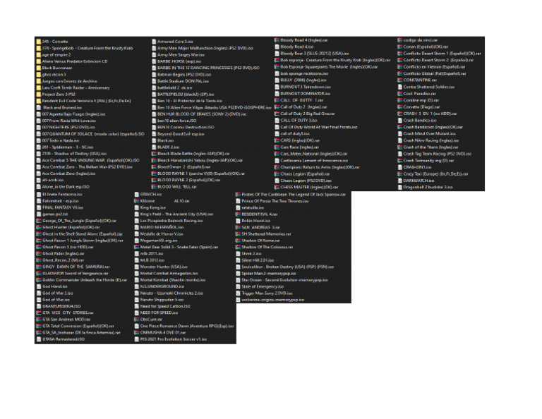 Listado Juegos Android +150 Playstation 2 | PDF