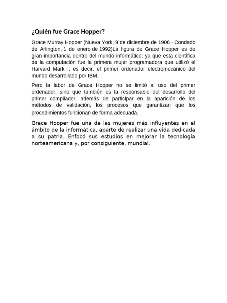 Grace Hopper | PDF | Computadoras