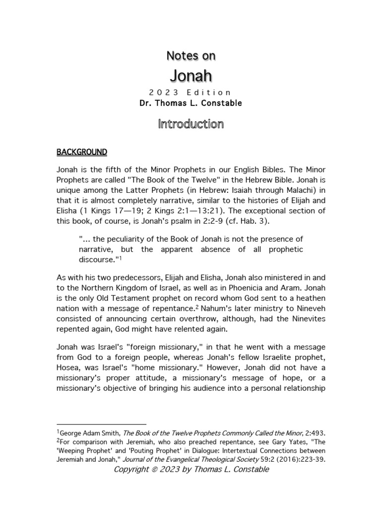 Jonah | PDF | Jonah | Nevi'im