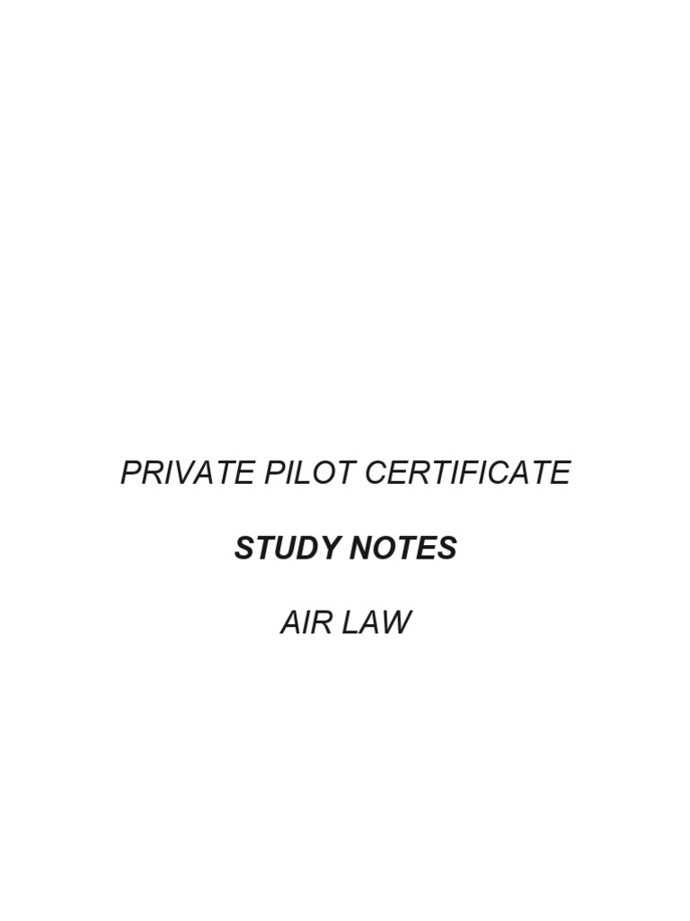 PPC AIR LAW Study Notes. | PDF | Visual Flight Rules | Flight Instructor