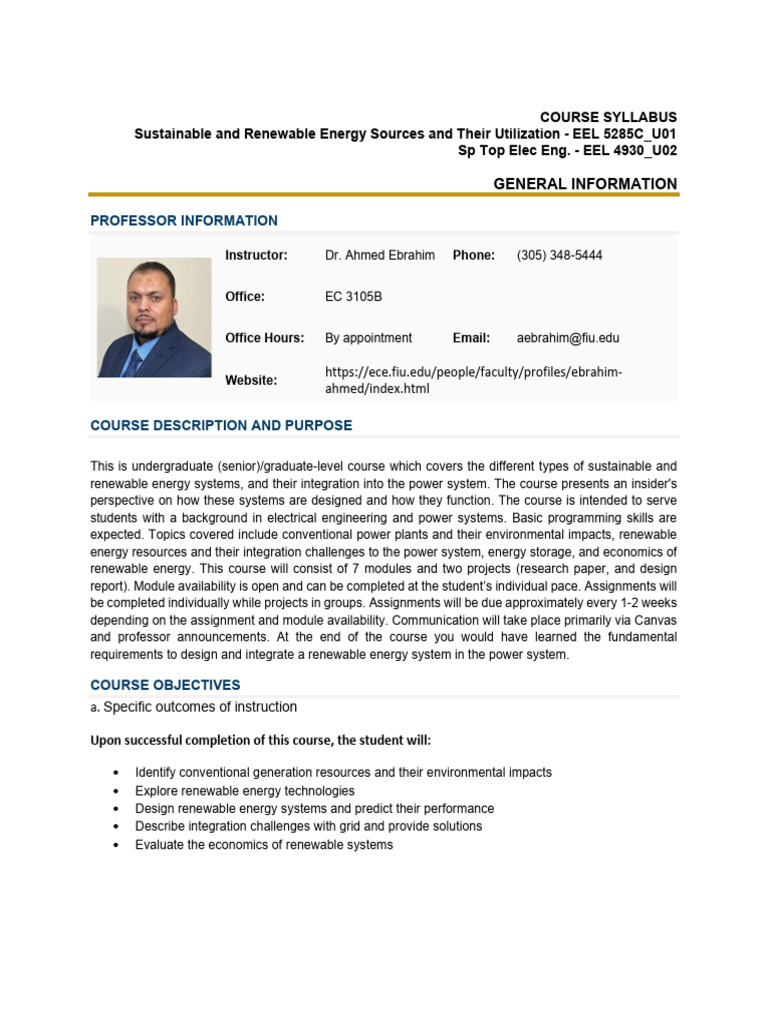 Syllabus-EEL 5285C - U02-EEL 4930 - U02 | PDF | Engineering | Information