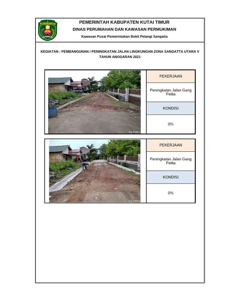 Contoh Laporan Progres DOKUMENTASI | PDF